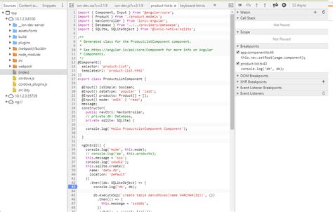 android debug ionic 3 code on the device stack overflow