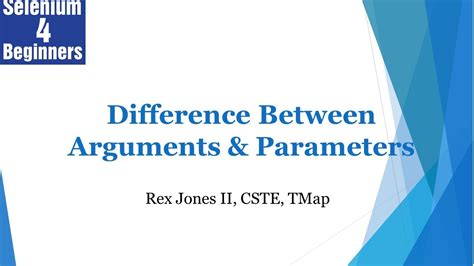 what s the difference between parameters and arguments video 36