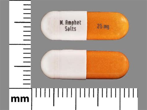 M Amphet Salts 25 Mg Pill Orange And White Capsule Oblong Pill Identifier