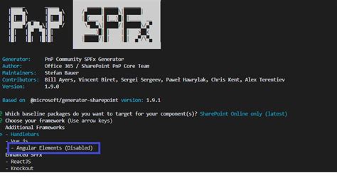 sharepoint online spfx angular elements with pnp spfx generator