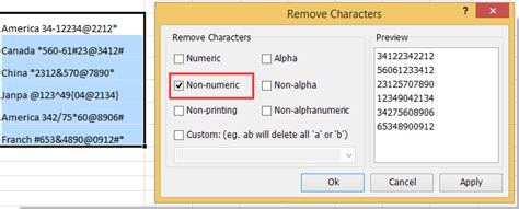 quickly remove numeric alphabetic non printable or alphanumeric