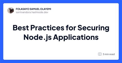 best practices for securing node js applications
