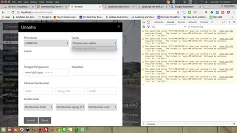 javascript not work properly inside php while stack overflow