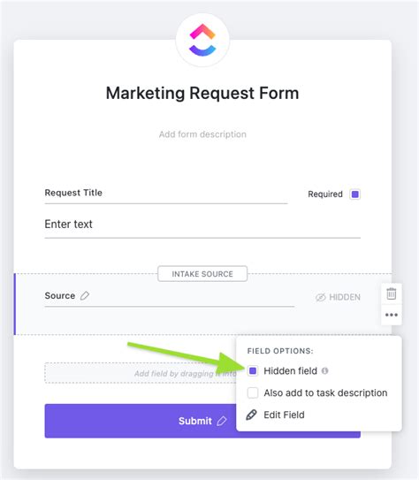 forms hidden fields clickup help
