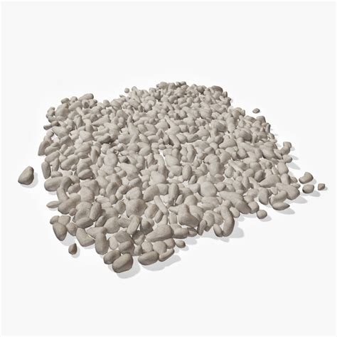 3d model of white pebbles