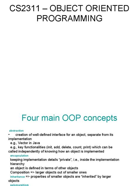 cs2311 oops eee ppt inheritance object oriented