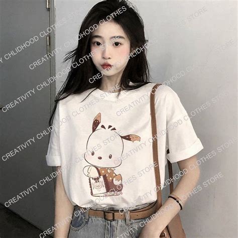 Hello Kitty T Shirt Women Cotton Fashion T Shirts Kawaii Sanrio Melody