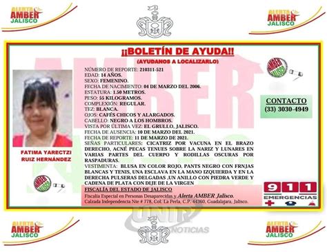 Activan Alerta Amber Para Localizar A Una Menor De 14 Años De El Grullo