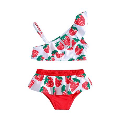 Entyinea Girls Bikini Beach Sport Print 2 Piece Bikini Preppy Swimsuit