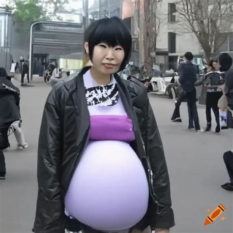 Candid Photo Of A Pregnant Japanese Woman In Punk Fashion On Craiyon