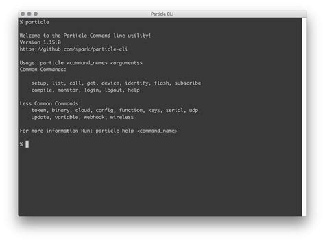 particle command line interface