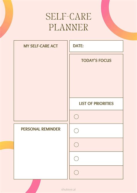 21 Free Printable Self Care Planner Templates For A Better You Shuteye