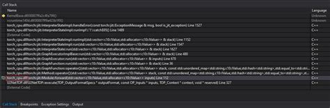 debugging runtime error module forward inputs libtorch 1 4 jit