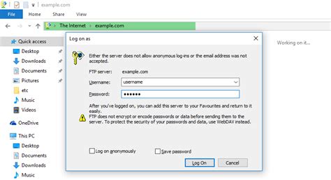uploading via ftp with file explorer on windows 10 online manual