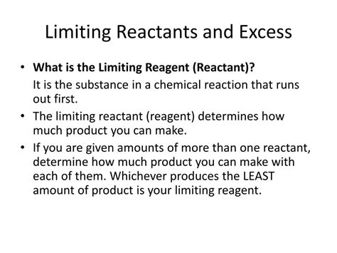 Ppt Limiting Reactants And Excess Powerpoint Presentation Free