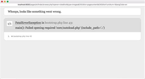 main failed opening required core autoload php include path