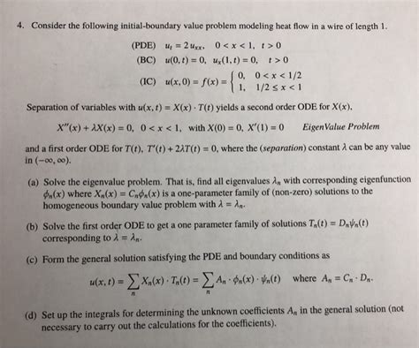 solved 4 consider the following initial boundary value