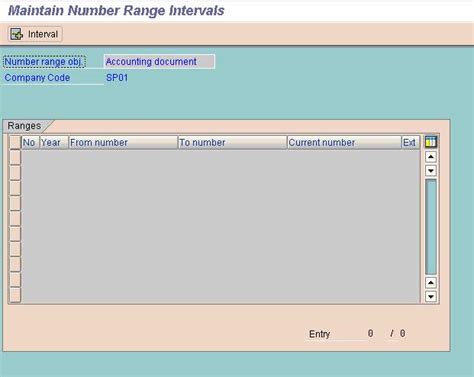 define document number range in sap fico