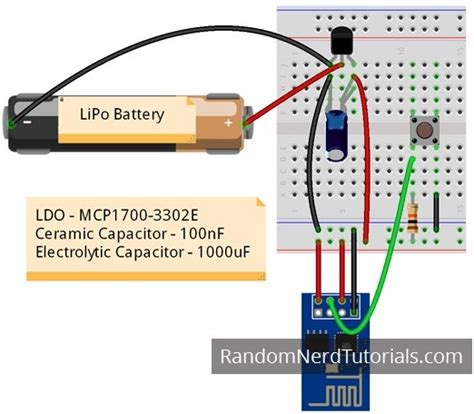 esp8266 voltage regulator for lipo and li ion batteries random nerd