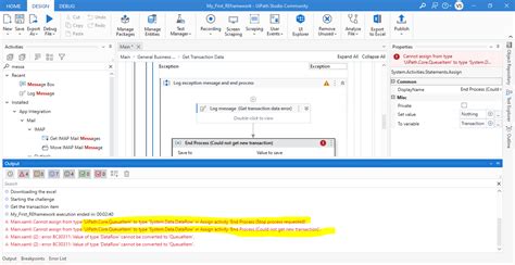 cannot assign from type uipath core queueitem to type system data