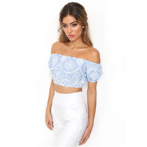 2018 Summer Women Blouse Short Sleeve Strapless Sexy Tops Chiffon