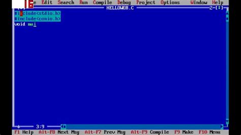 hello world program in turbo c youtube