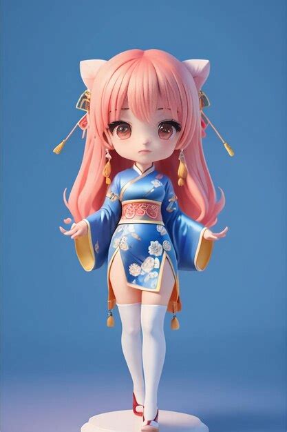 Premium Photo Cute Cartoon Character Model Beautiful Girl 3d