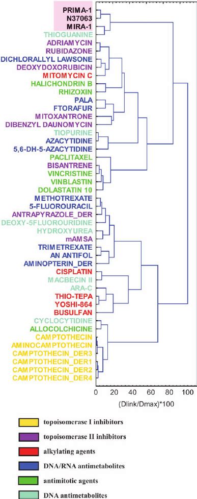 Dendrogram Showing Hierarchical Clustering Of 43 Different Anticancer
