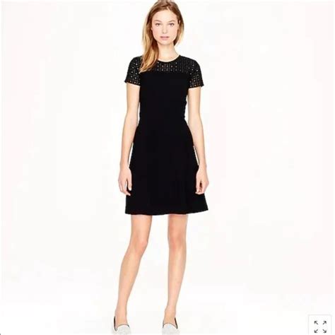 J Crew Eyelet Floral Lace A Line Keyhole Dress Eyelet Dress Womens