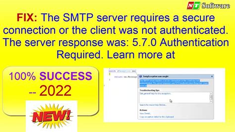 fix error email the smtp server requires a secure connection new 2022