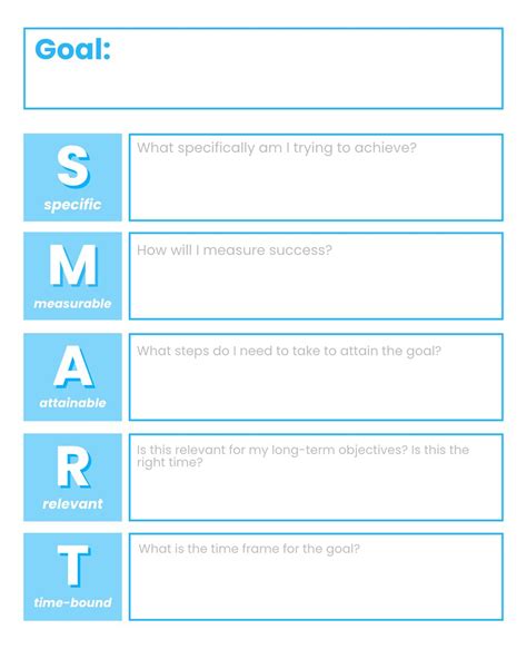 Printable Editable Smart Goals Template