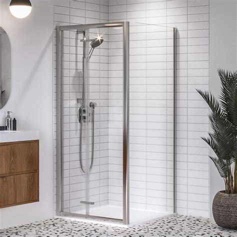 Aqualux Edge8 Bi Fold Shower Door 760 X 2000 8mm Glass Homebase