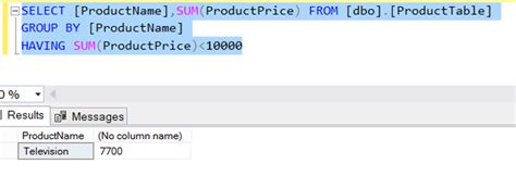 having clause in sql server and difference between where