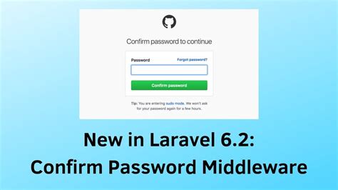 New In Laravel 6 2 Confirm Password Middleware Youtube