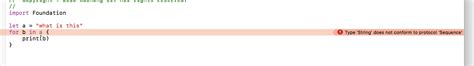swift type string doesn t conform to protocol sequence stack