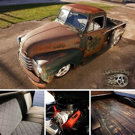 Slammed 3100 Chevy Hot Rat Street Rod Patina Pickup No Air Ride Bagged
