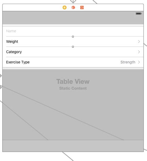 ios how to add cell data in tableviewcell to type exercise name add