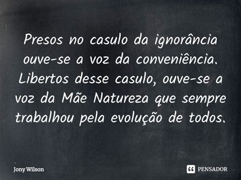 ⁠presos No Casulo Da Ignorância Jony Wilson Pensador