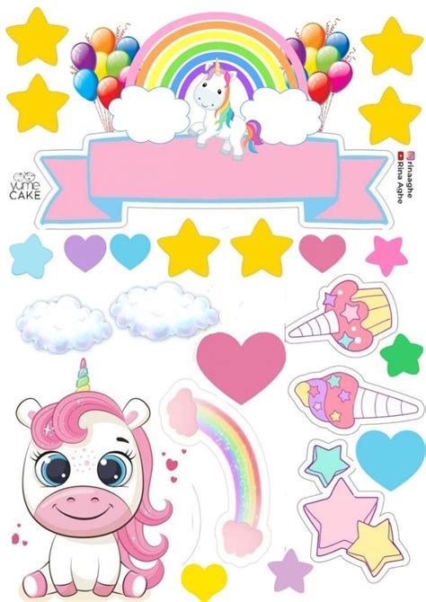 Unicorn Topper Cake Printable Unicorn Cupcakes Toppers Unicorn