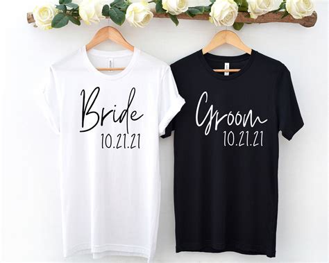 Bride And Groom Shirtscustom Bride Groom Shirt Sethoneymoon Etsy