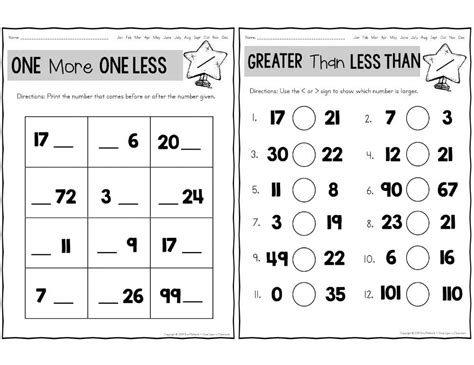 One Less One Greater Worksheets Worksheetscity