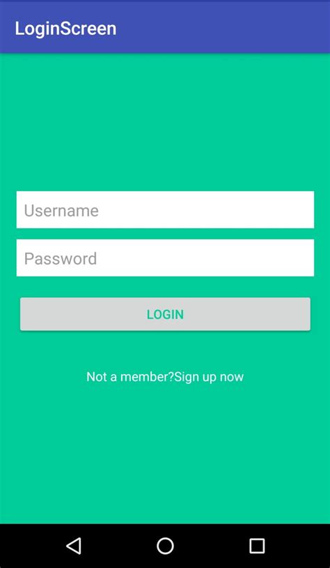 android program to design a login screen using relative layout codedost