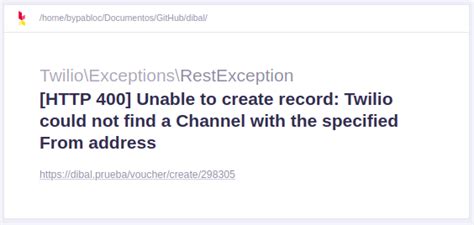 error 400 unable to create record twilio could not find a