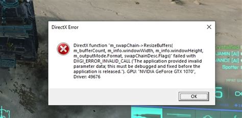 solved dirextx function getdeviceremovedreason failed with dxgi