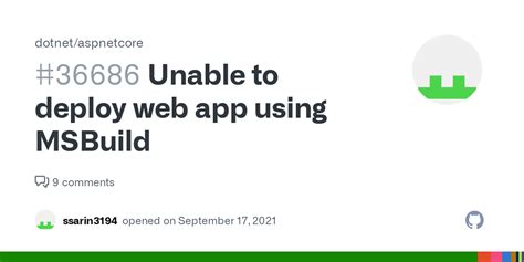 unable to deploy web app using msbuild · issue 36686 · dotnet