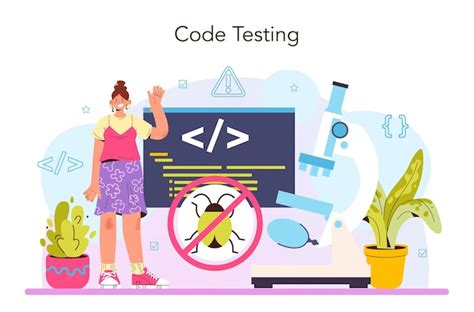 premium vector software tester concept application or website code