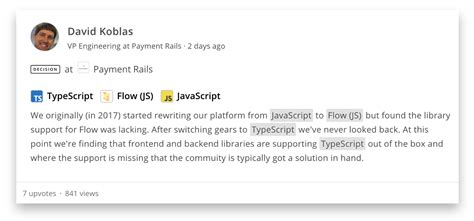 why developers use typescript in 2019 stackshare