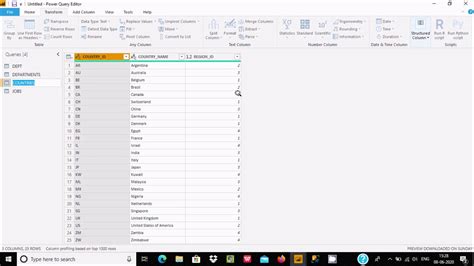 transpose table column values power bi power query youtube