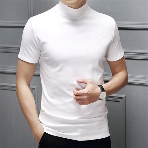 Mens Short Sleeve Mock Turtleneck Shirts Hotsell