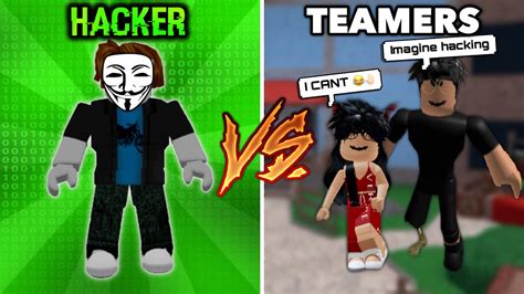 [mm2] Hacker Vs Teamers 2 They Challenged Me To A 1v1 Roblox
